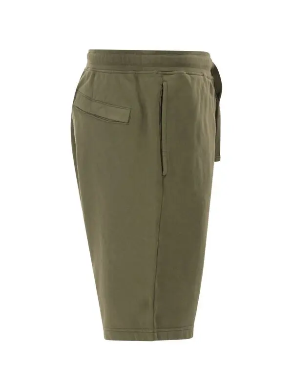 Stone Island Organic Cotton Fleece Bermuda Shorts - Green