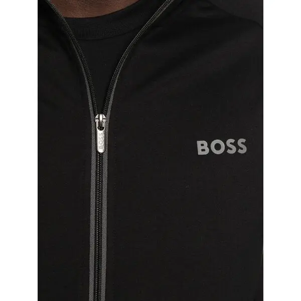 BOSS Cotton Zip-up Sweatshirt With High Neck And Logo Detail