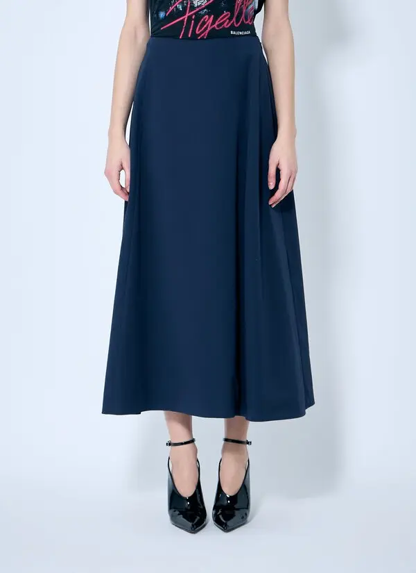 Balenciaga Cotton Midi Skirt - Blue