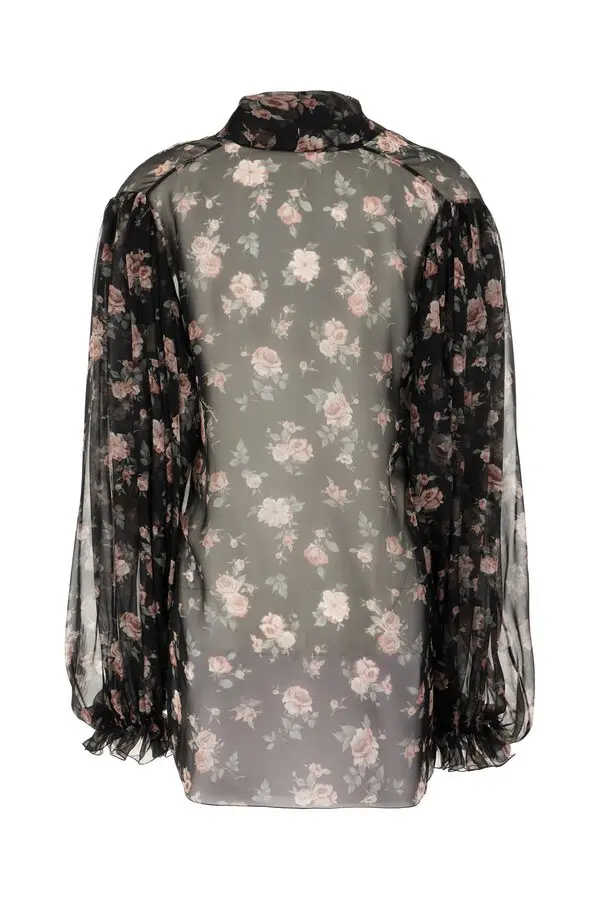 Dolce & Gabbana Floral Print Sheer Blouse - Multicolor
