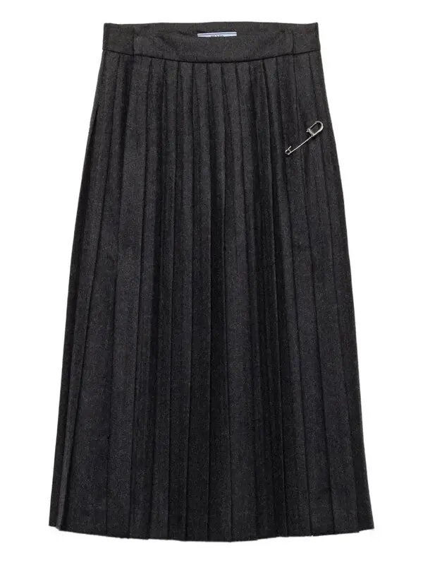 Prada Wool Midi Skirt - Multicolor
