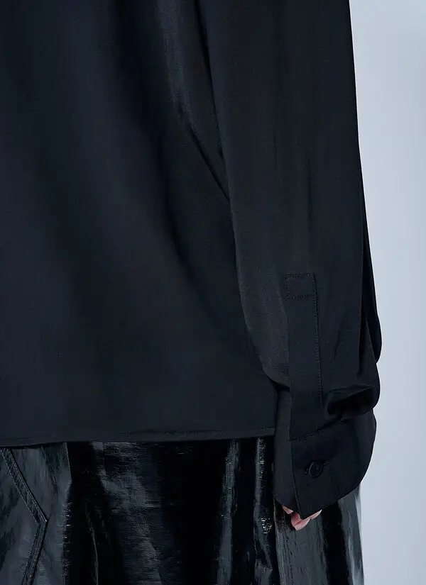 JIL SANDER Viscose Ruffle Collar Button-down Shirt