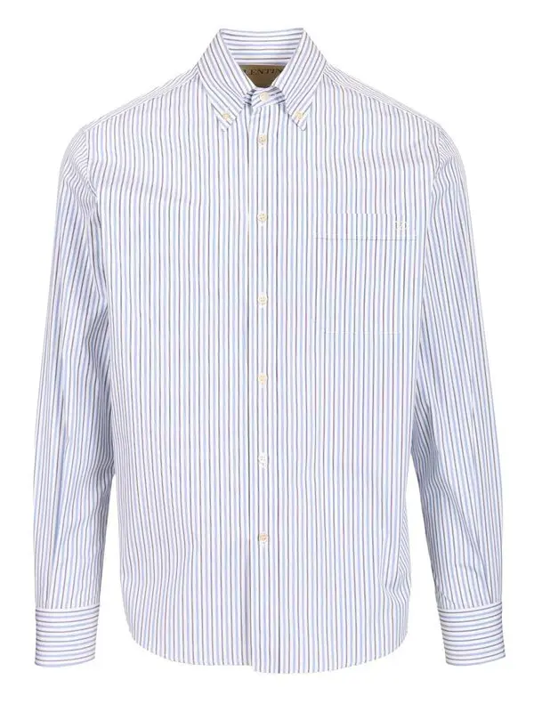 Valentino Garavani Striped Cotton Button-down Shirt - Blue