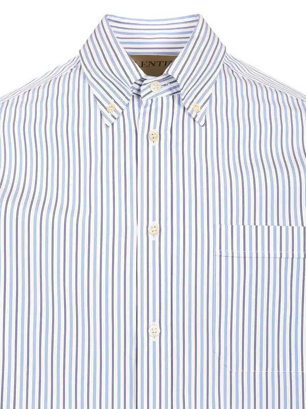 Valentino Garavani Striped Cotton Button-down Shirt - Blue