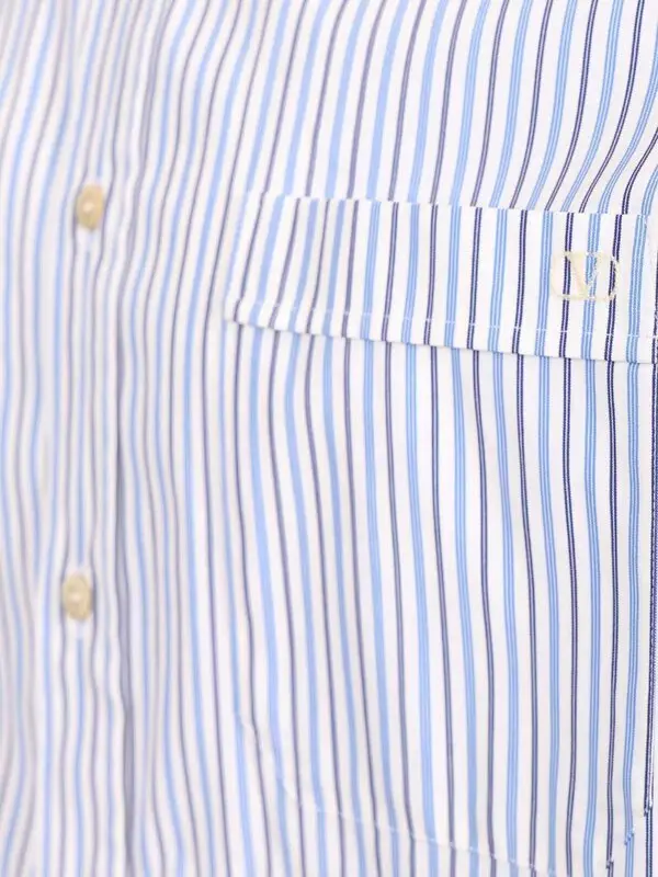 Valentino Garavani Striped Cotton Button-down Shirt - Blue