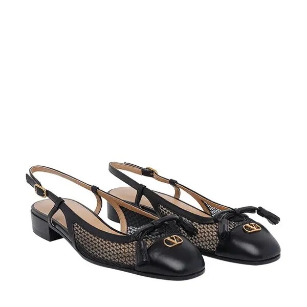 Valentino Garavani Slingback Ballet Flats With Mesh Detail
