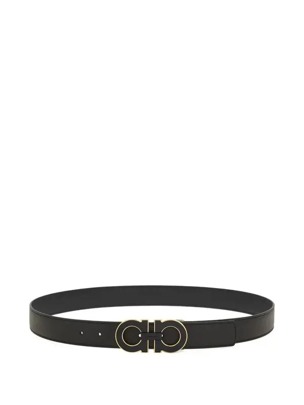 FERRAGAMO Double Gancini Belt - Black