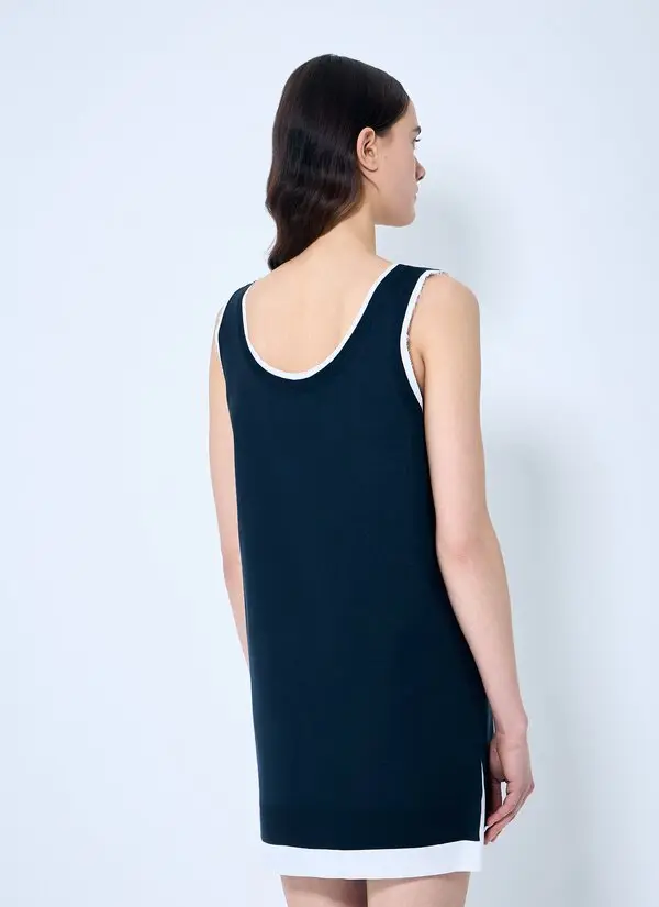 Miu Miu Knit And Poplin Mini Dress