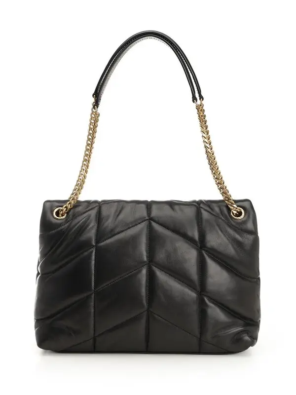 Saint Laurent Loulou Puffer Medium Bag - Black