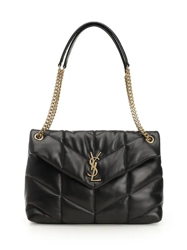 Saint Laurent Loulou Puffer Medium Bag - Black