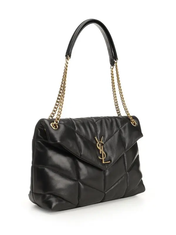 Saint Laurent Loulou Puffer Medium Bag - Black