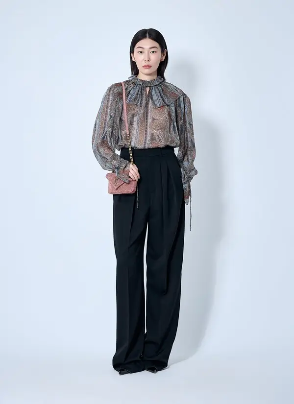 Saint Laurent Paisley Silk Georgette Blouse