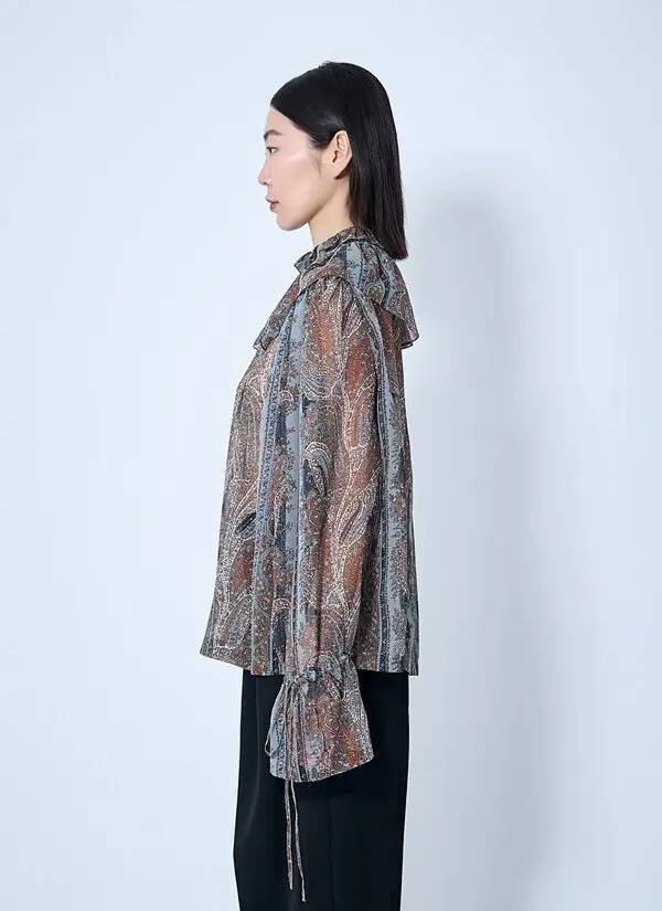 Saint Laurent Paisley Silk Georgette Blouse