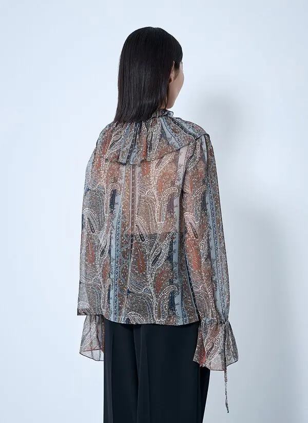 Saint Laurent Paisley Silk Georgette Blouse