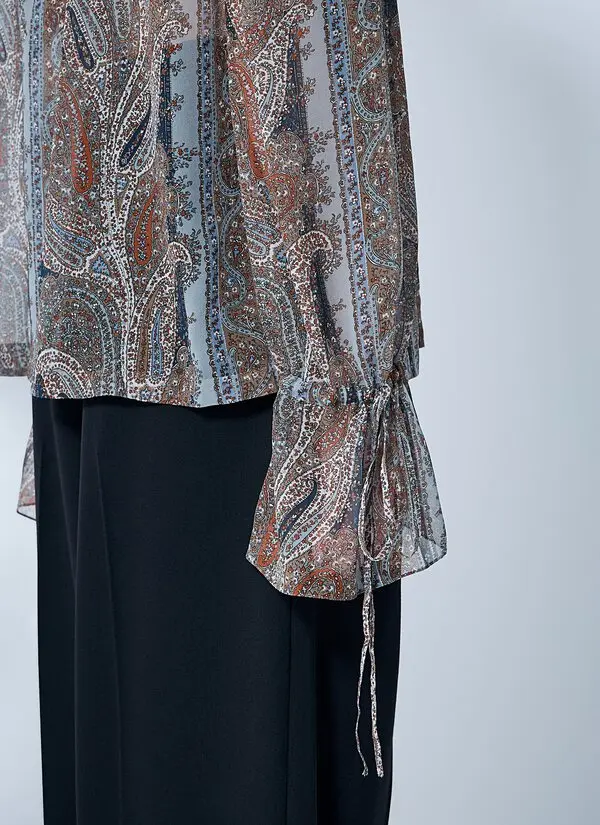 Saint Laurent Paisley Silk Georgette Blouse