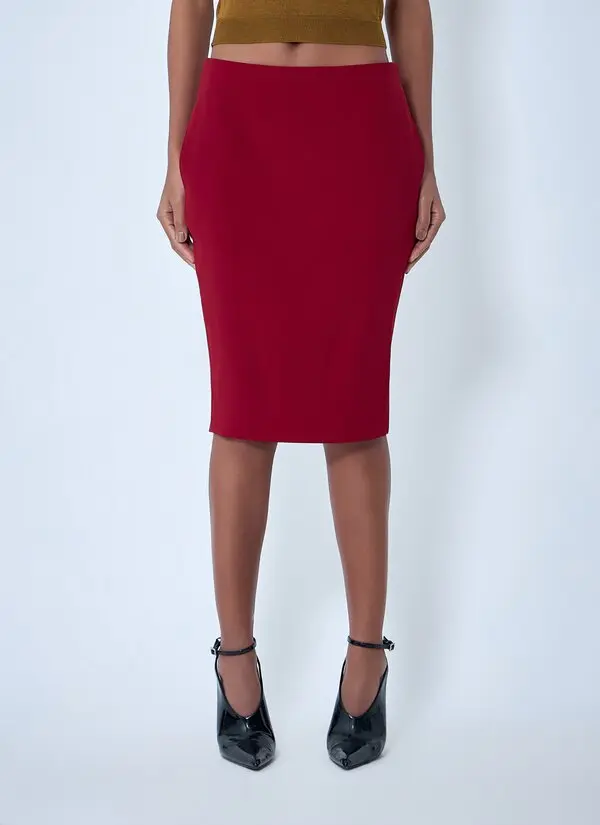 Saint Laurent High-waisted Pencil Skirt In Smooth Weave - Multicolor