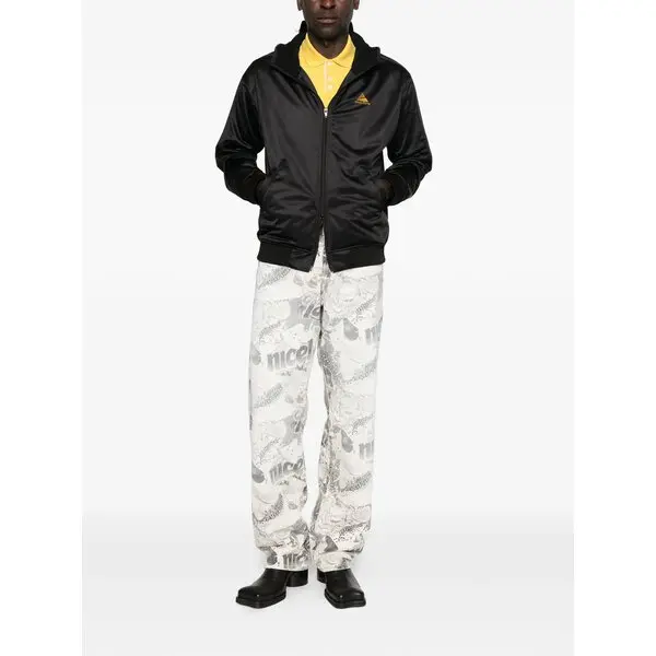 Martine Rose Beige And Grey Graphic Print Straight-leg Jeans