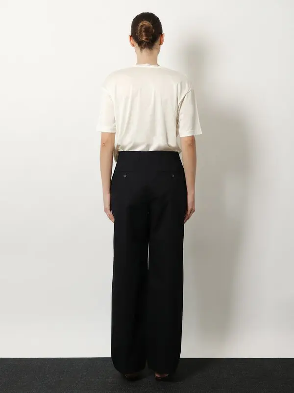 TOTEME Relaxed Cotton Wide-leg Trousers - Black