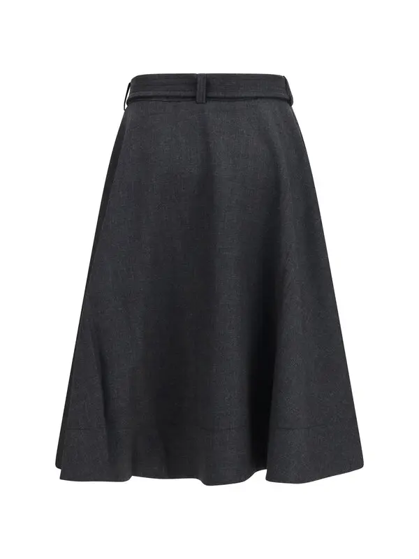 GANNI Wool Wrap Skirt With Belted Detail