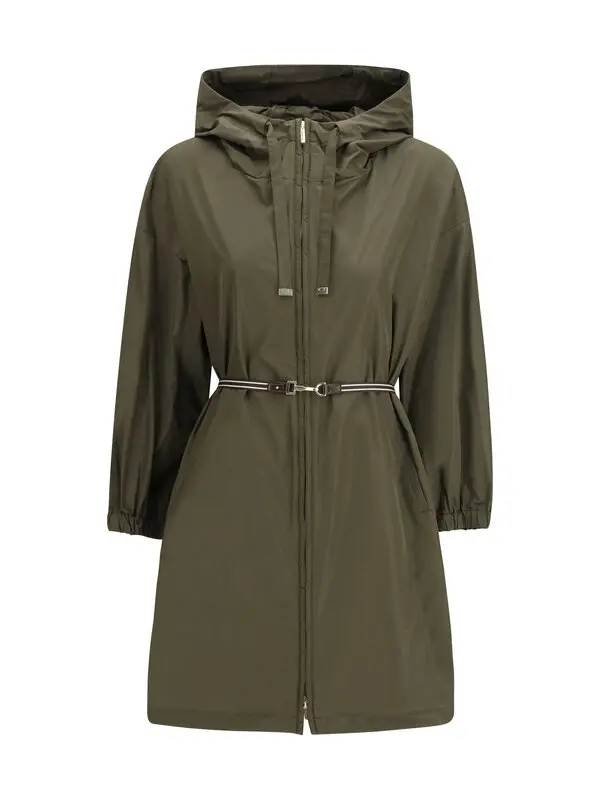 Max Mara Belted Hooded Raincoat