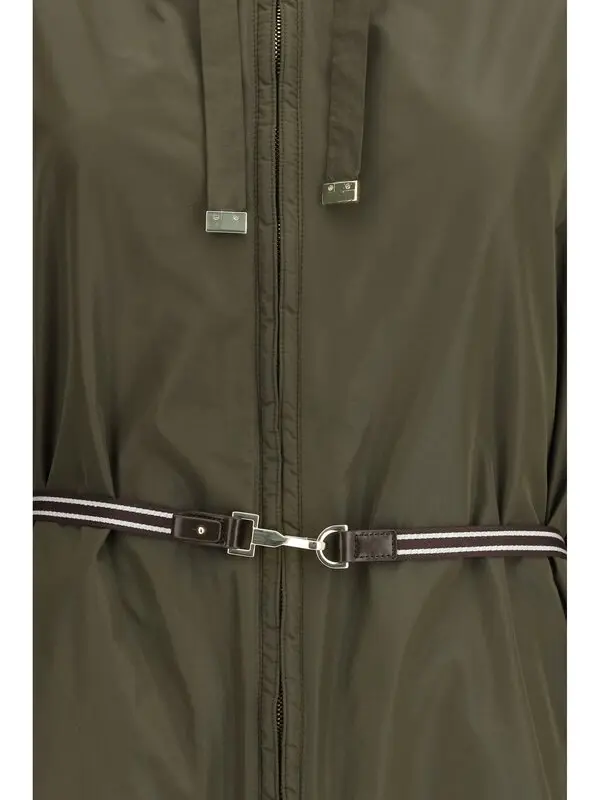 Max Mara Belted Hooded Raincoat
