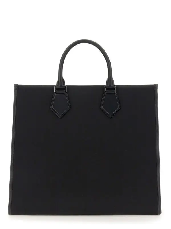 Dolce & Gabbana Large Shopping Bag With Logo - Black