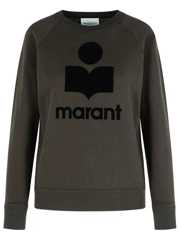 Isabel Marant Étoile Millyny" Cotton Blend Sweatshirt With Contrast Logo - Black