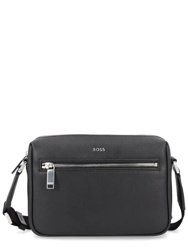 BOSS Baxter Leather Crossbody Bag - Black