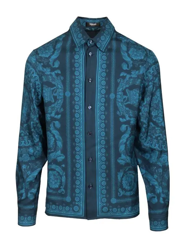 Versace Baroque Print Shirt - Blue