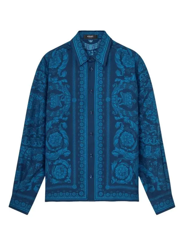Versace Baroque Print Shirt - Blue