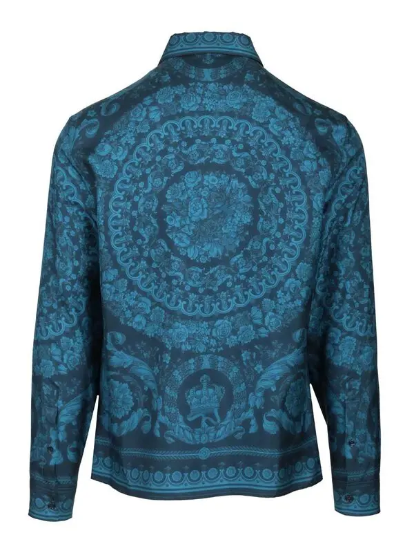 Versace Baroque Print Shirt - Blue