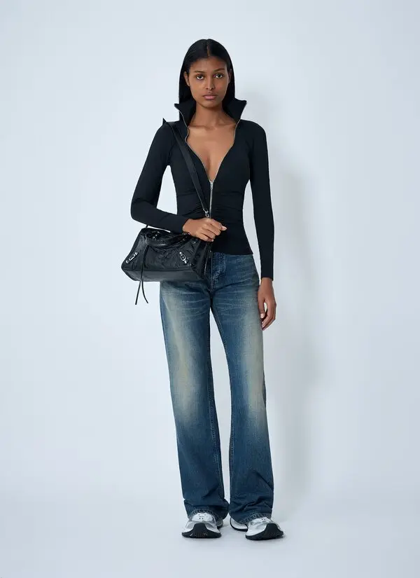 Balenciaga Bra Cup Zip-up Jacket With Ruched Front