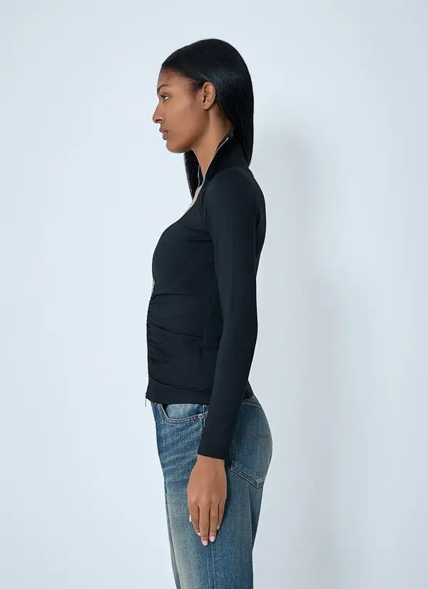 Balenciaga Bra Cup Zip-up Jacket With Ruched Front