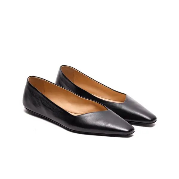 Marsèll Leather Pointed Toe Flats - Black