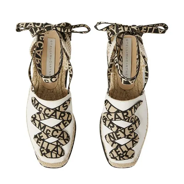 Stella McCartney Gaia Espadrille Platform Sandals - White