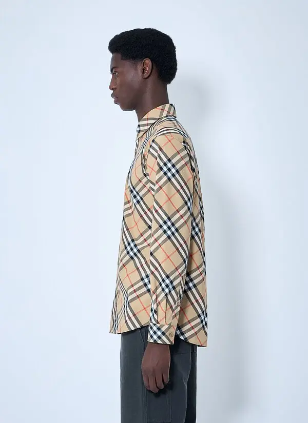 Burberry Check Shirt - Cream