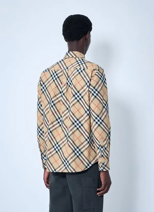 Burberry Check Shirt - Cream