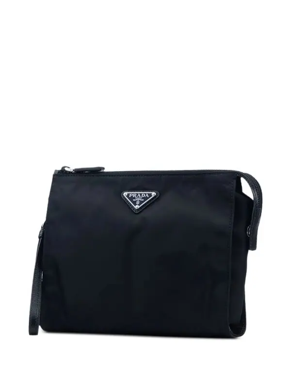 Prada Re-nylon And Saffiano Leather Necessaire - Black