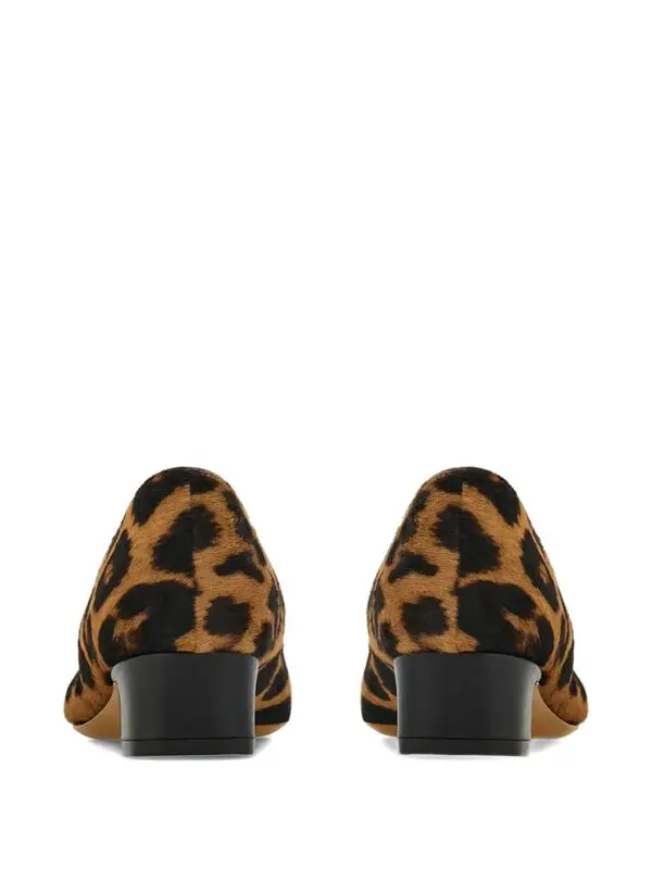 FERRAGAMO Horsehair Printed Pirri Pony Décollet - Black