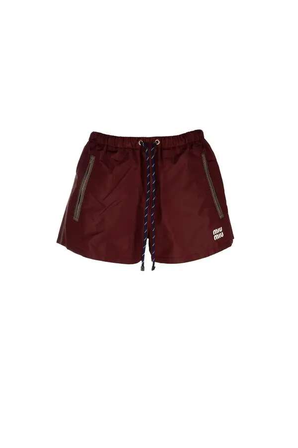 Miu Miu Elasticated Waist Shorts With Drawstring