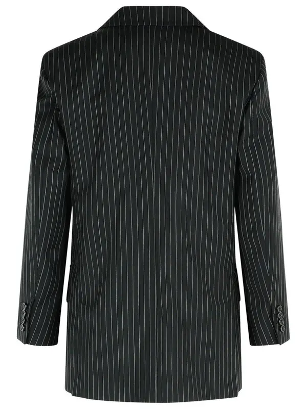 Max Mara Mattia Pinstriped Virgin Wool Blazer - Black