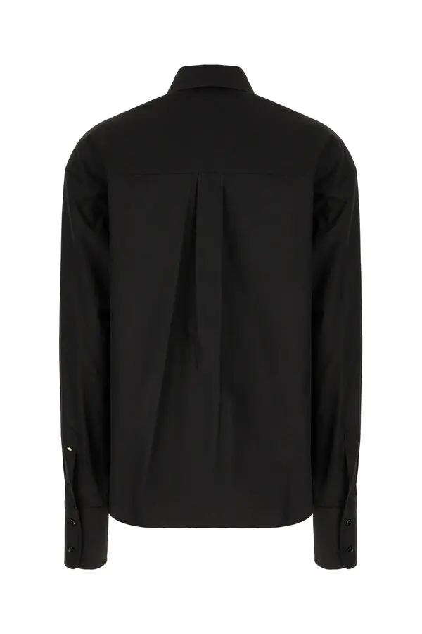 Sportmax Black Button-up Shirt With Tie Detail - Multicolor