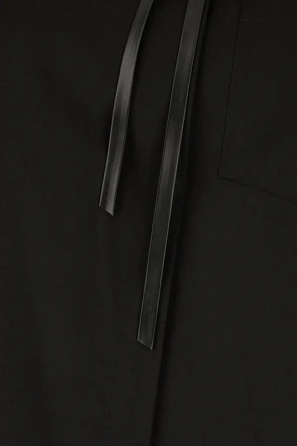 Sportmax Black Button-up Shirt With Tie Detail - Multicolor