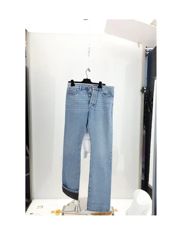 Dior Denim Pants With Inside Cannage Detail - Blue