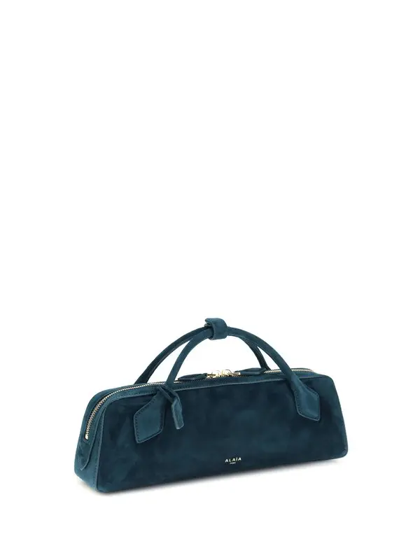 Alaïa Le Teckel Goat Leather Clutch - Blue