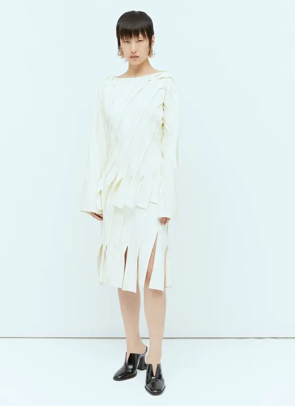 Bottega Veneta Technical Blend Panel Top With Fringe Hem
