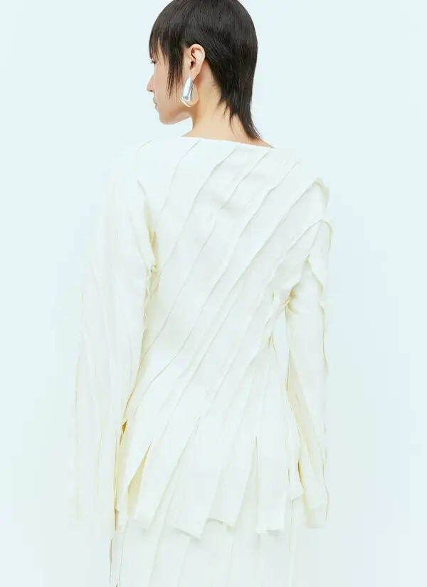Bottega Veneta Technical Blend Panel Top With Fringe Hem