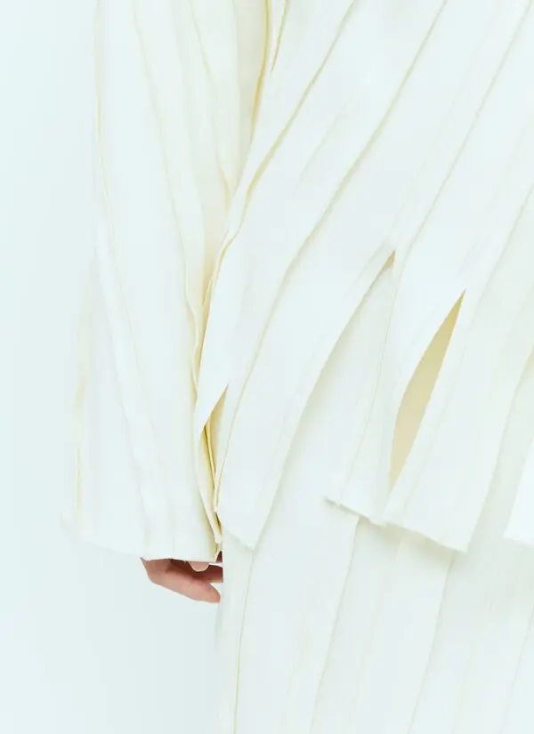 Bottega Veneta Technical Blend Panel Top With Fringe Hem