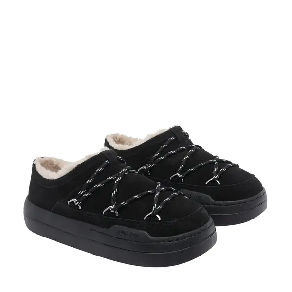 Moon Boot Suede Slip-on Slippers - Black