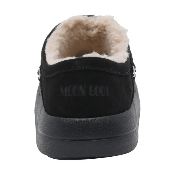 Moon Boot Suede Slip-on Slippers - Black